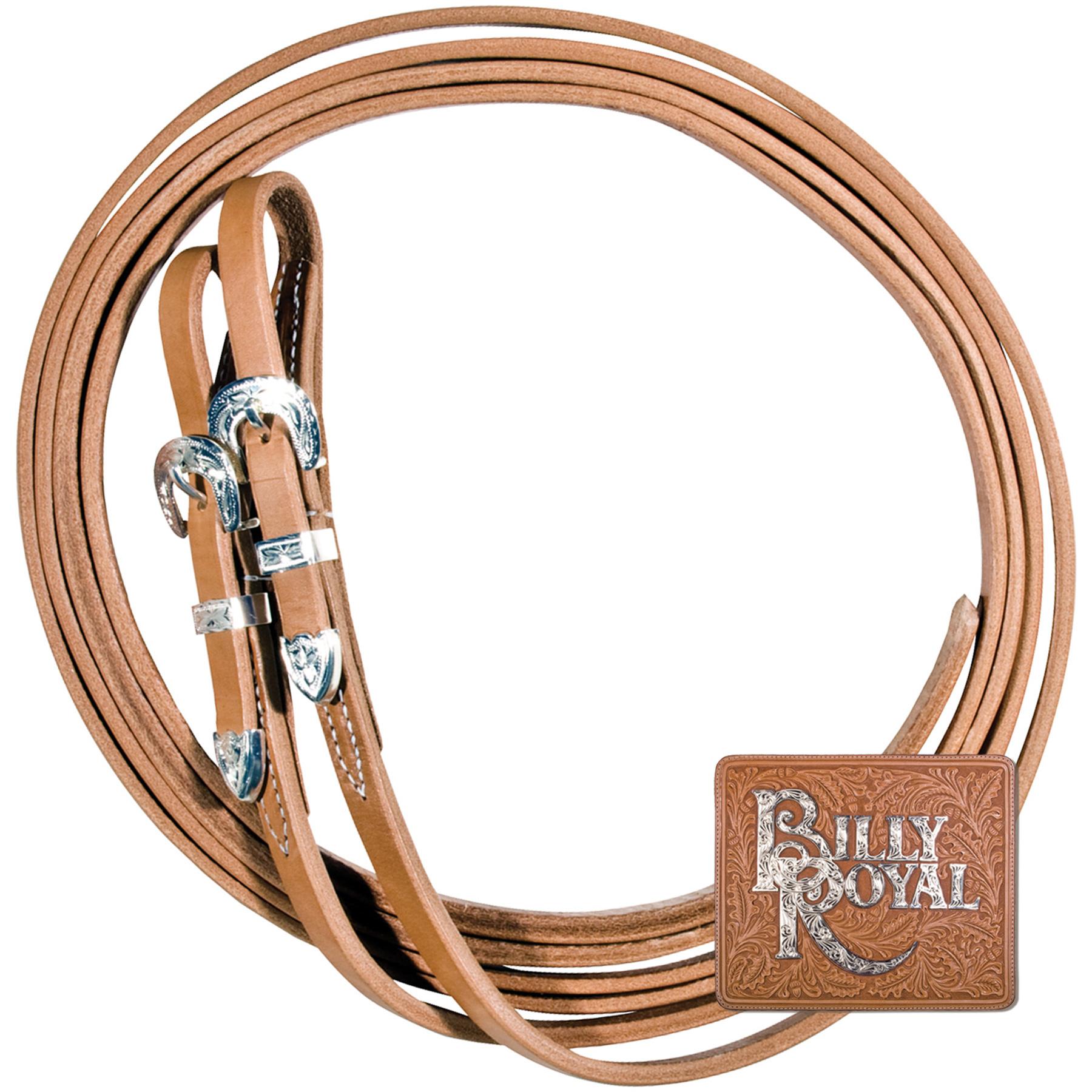 Billy Royal Supreme Harness Leather Reins Silver Buckle Bit Ends