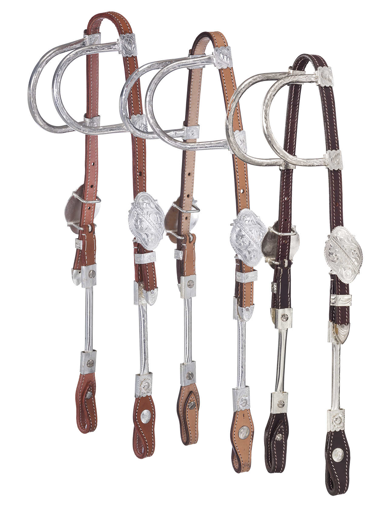 Silver Tube Show Bridle - Headstall - Double Ear