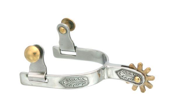 Youth Western Rowel Spurs - Stainless Steel - Brass Rowel: The Equine ...